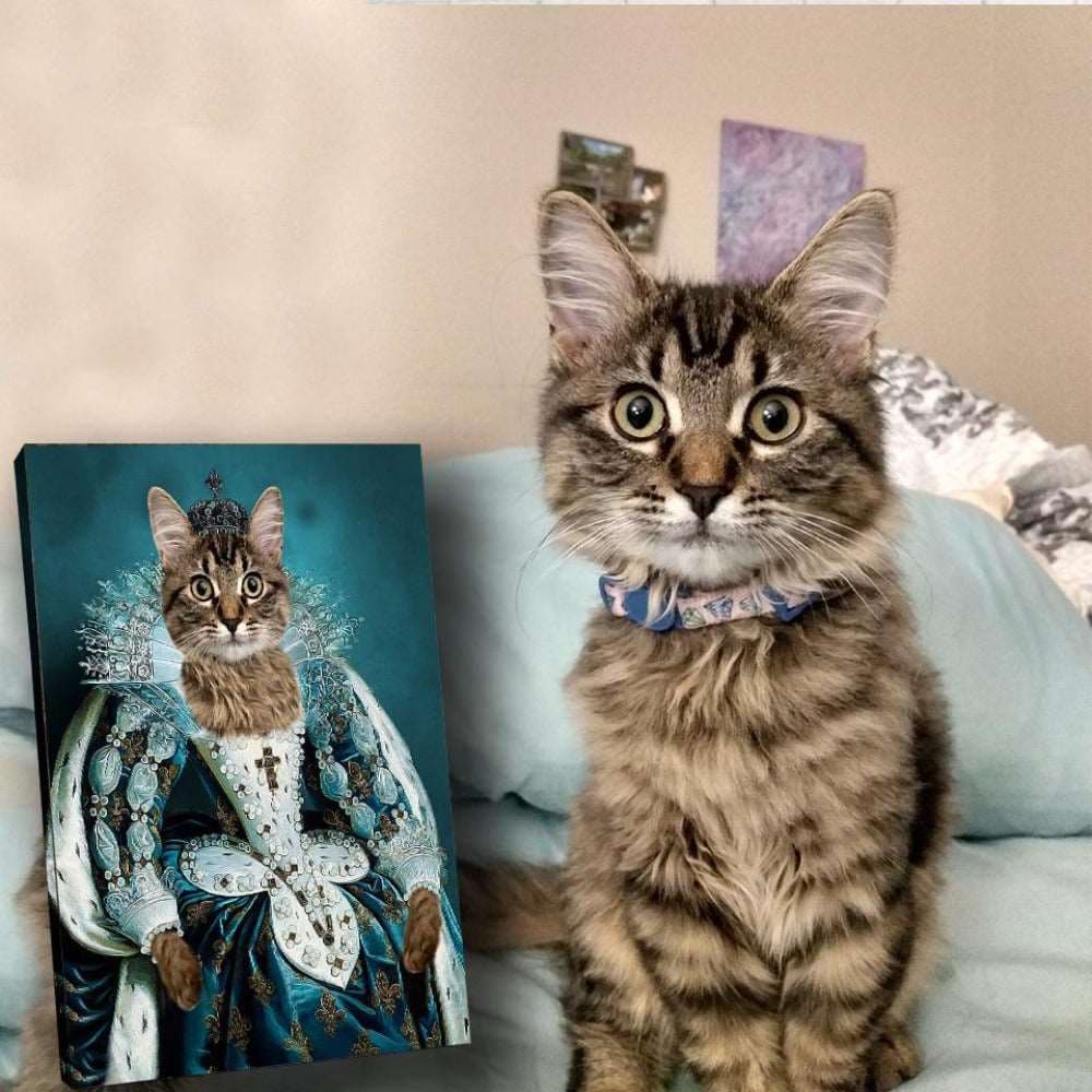 French Queen Custom Pet Portrait - Capture Your Pet's Majesty