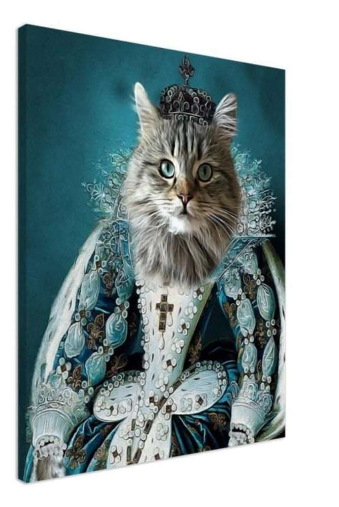 French Queen Custom Pet Portrait - Capture Your Pet's Majesty