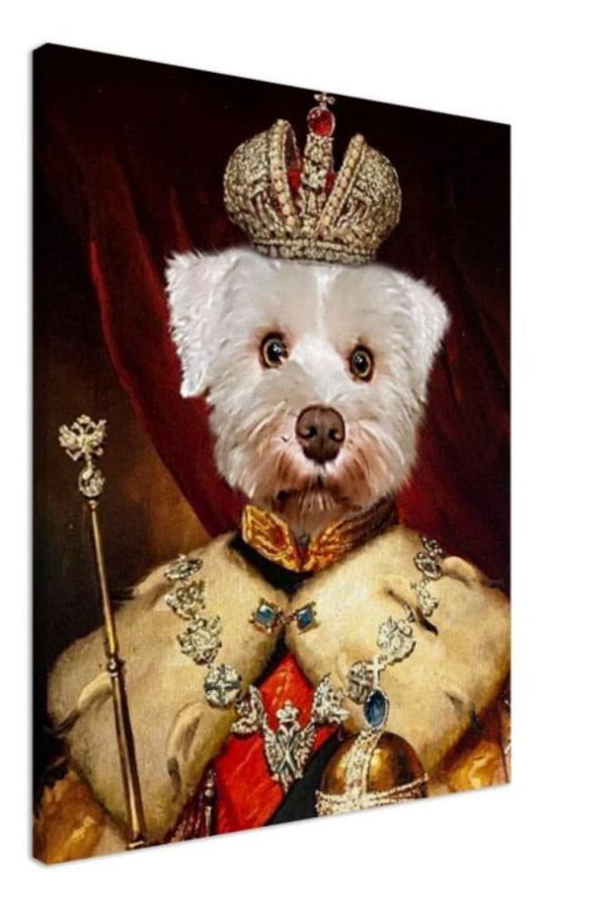 Custom Pet Portrait: Regal Renaissance Crown for Furry Friends