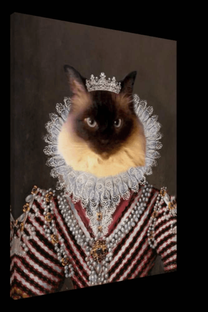 Imperial Queen Pet Portrait: Regal Artwork for Your Beloved Pet