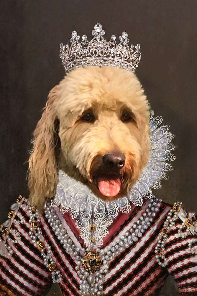 Imperial Queen Pet Portrait: Regal Artwork for Your Beloved Pet