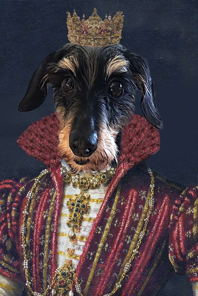 Majestic Queen Custom Pet Portrait - Capture the Royal Personality