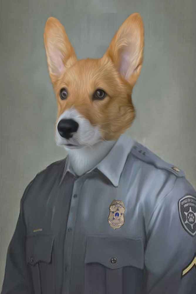 Transform Your Pet into a Funny Officer Pet Portrait