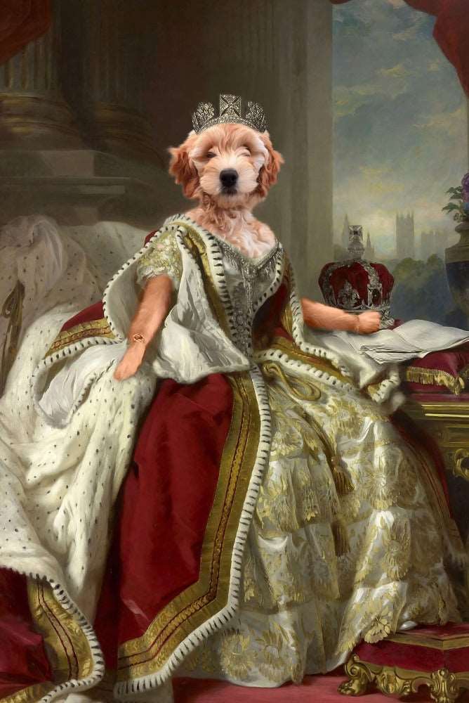 Queen Victoria Custom Pet Portrait - Regal Renaissance Style