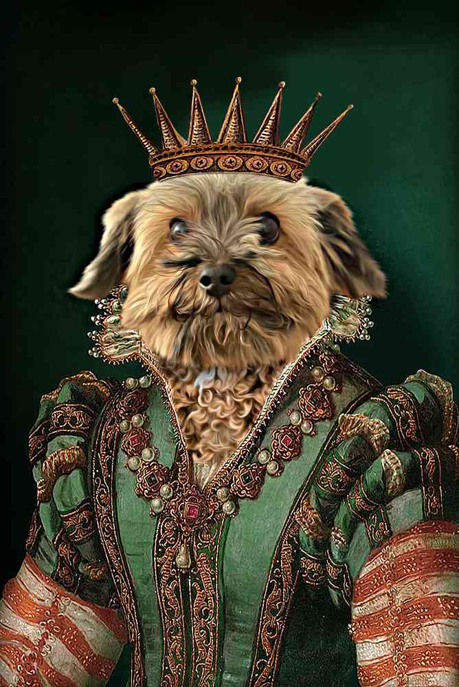 Sapphire Queen Custom Pet Portrait - Turn Your Pet Into Art