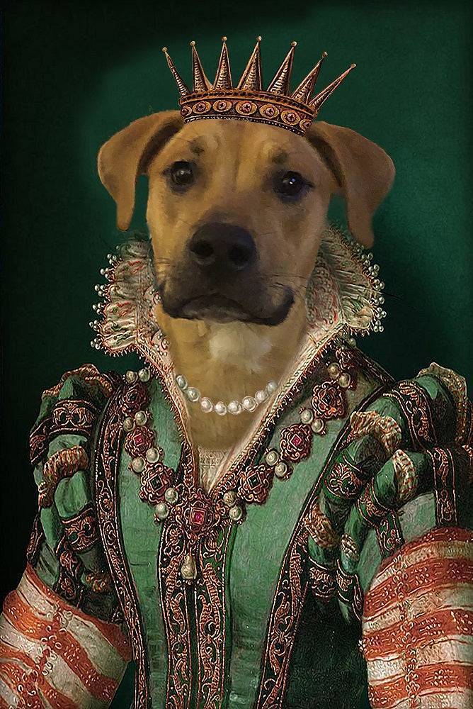 Sapphire Queen Custom Pet Portrait - Turn Your Pet Into Art