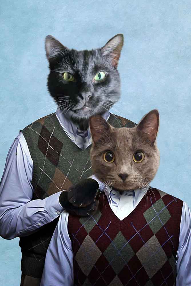 Step Brothers Custom Pet Portrait: Funny Renaissance Pet Art